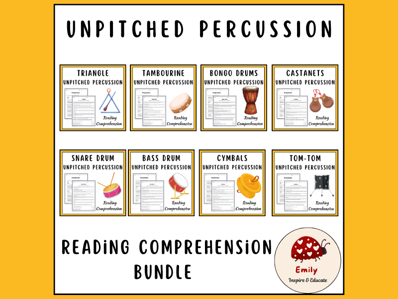 Unpitched Percussion Reading Comprehension Passages & Questions ...