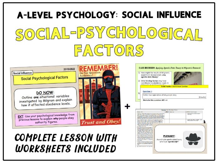 A-LEVEL PSYCHOLOGY - SOCIAL INFLUENCE TOPIC [COMPLETE TOPIC] | Teaching ...