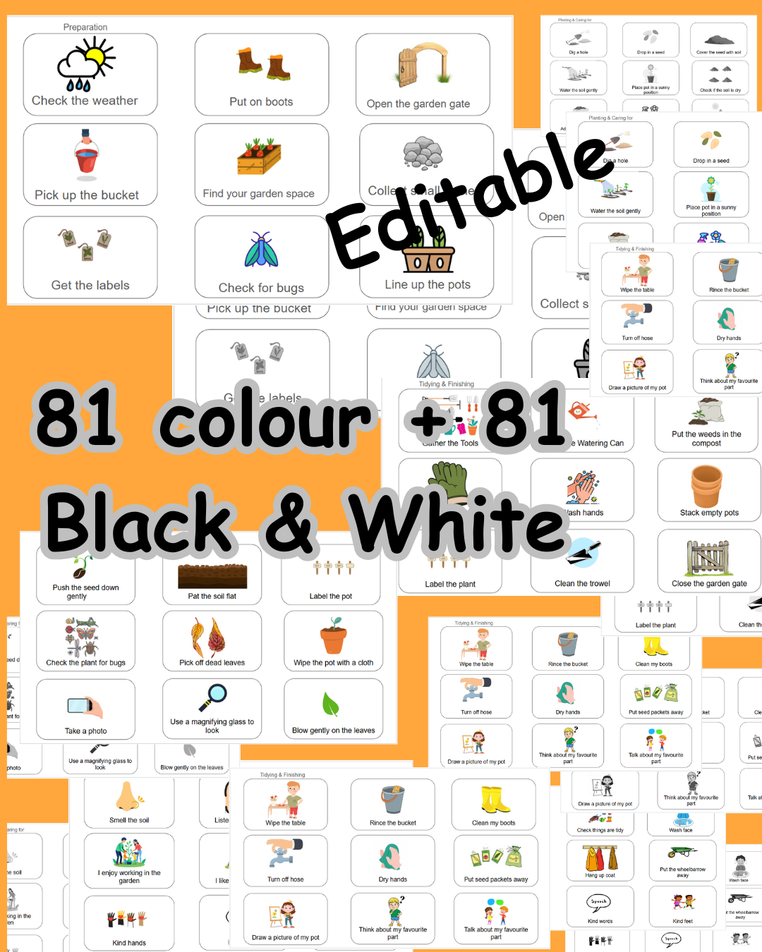 Gardening Visual Schedule Prompts ASD SEN EAL SEL Outdoor Education ...