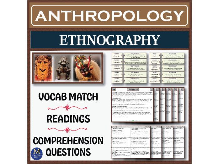 Anthropology: Ethnography Reading Comprehension & Sorting Activity ...