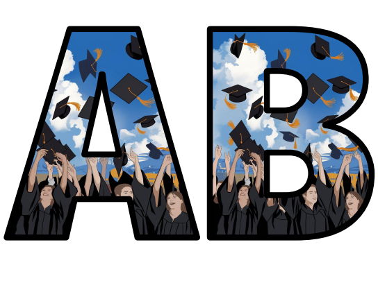 Graduate Graduation Complete Lettering Set Display Title Letters ...