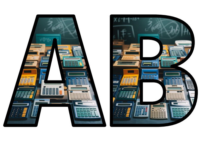 Calculators Maths Numbers Algebra Lettering Set Display Title Letters ...