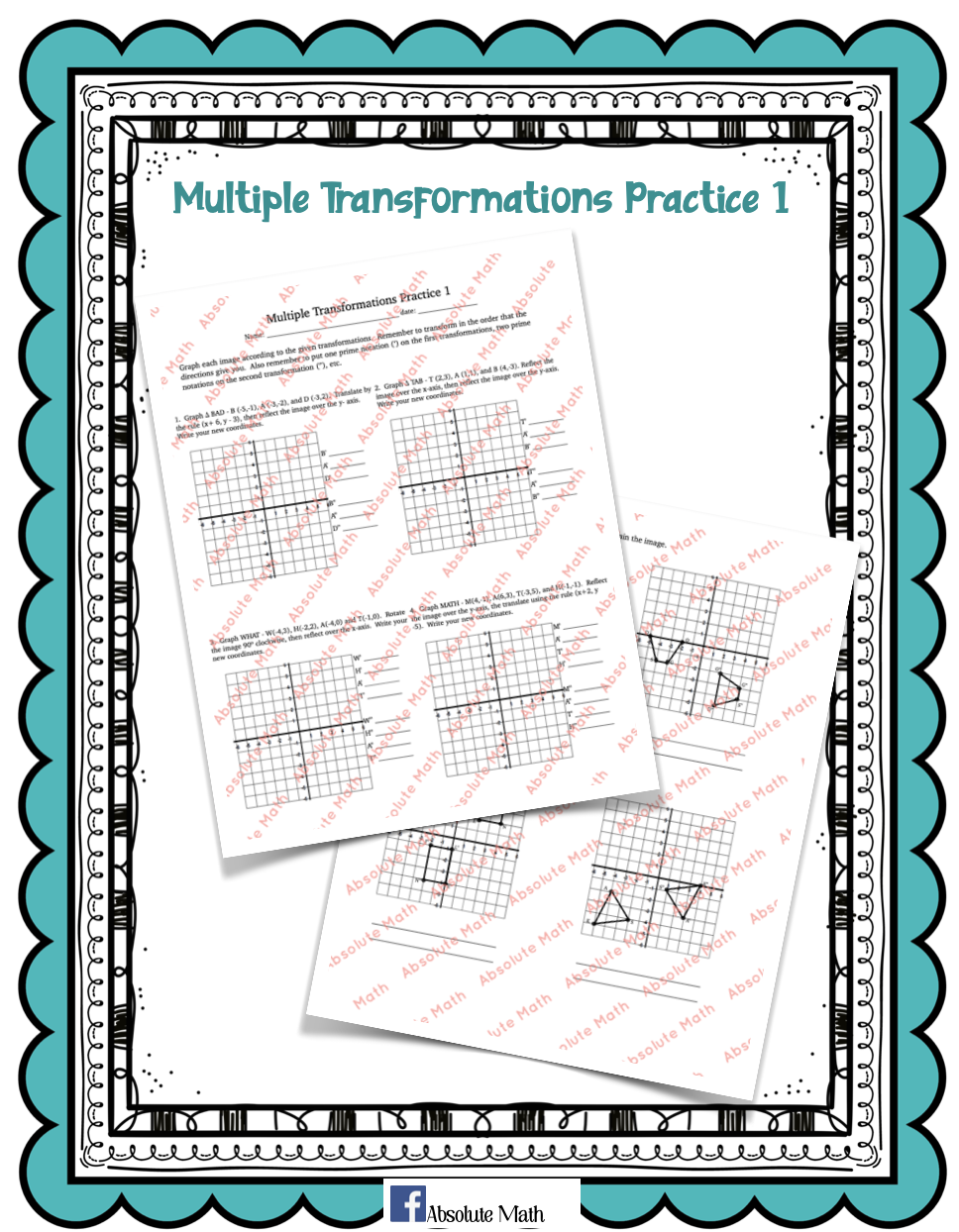 Multiple Transformations Practice 1 | Teaching Resources