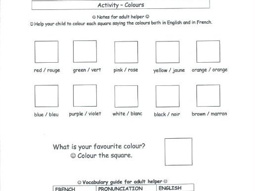 French Worksheets: Primary Language Teaching Resources ǀ Tes