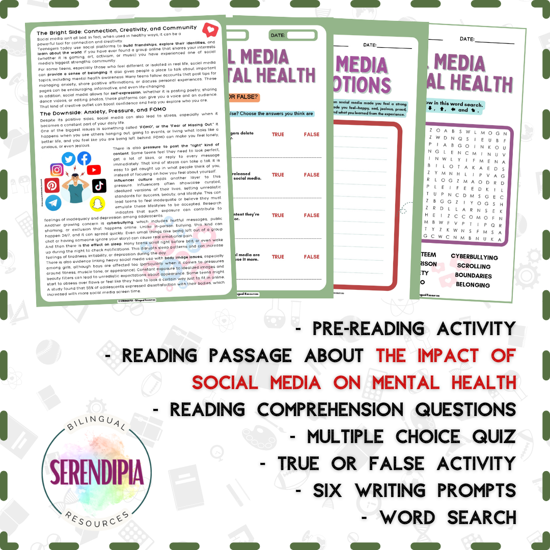 Impact of Social Media on Mental Health | READING & WRITING ACTIVITIES ...
