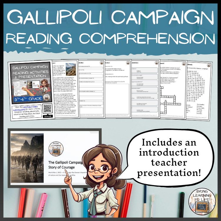 Gallipoli Campaign Reading Comprehension Activities | Year 5 or Year 6 ...