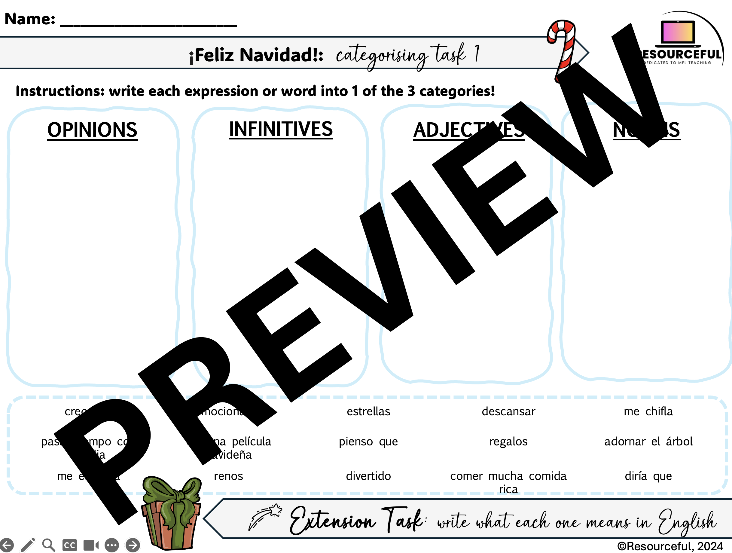Spanish Christmas Navidad Categorising Worksheets (x2!) | Teaching ...
