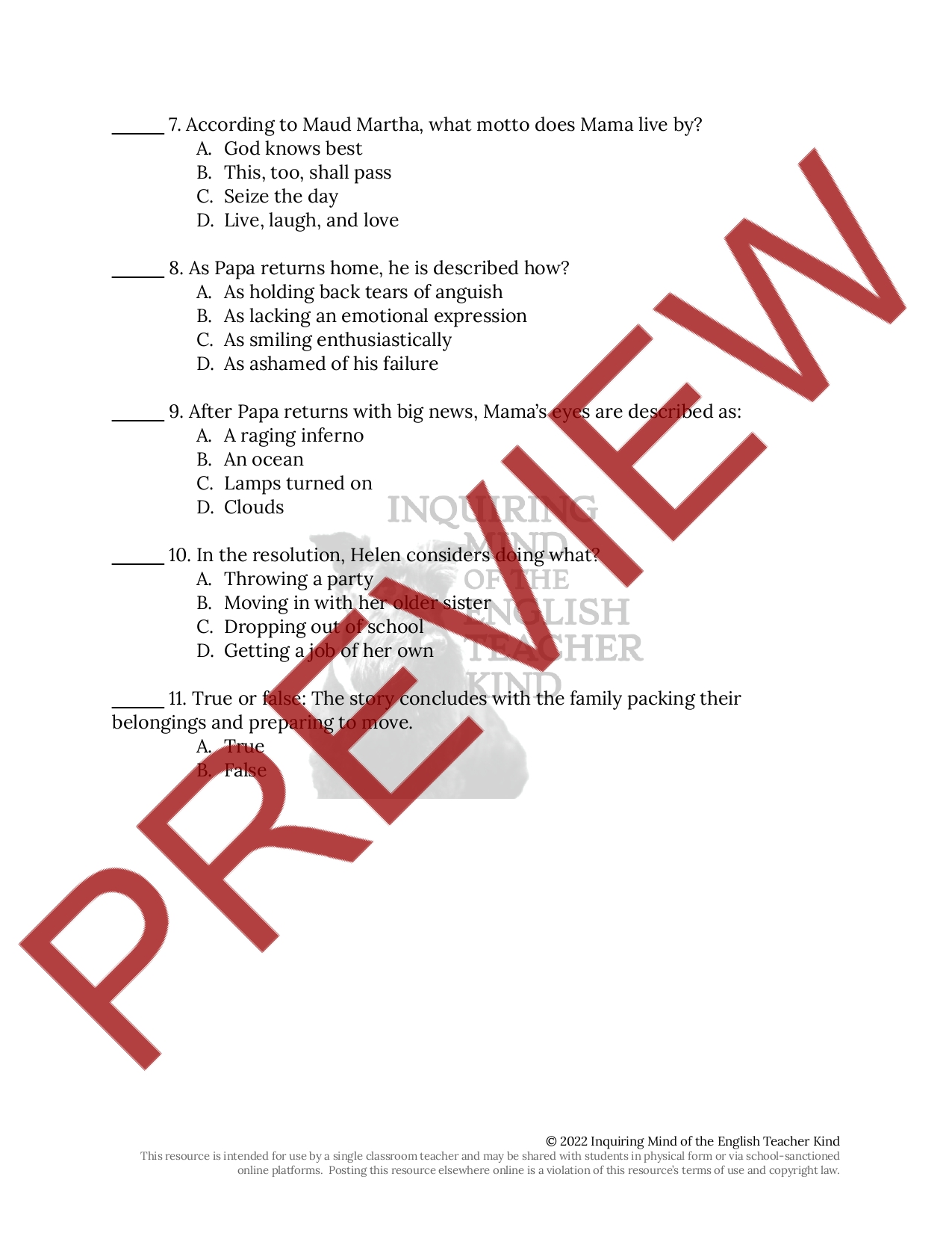 “Home” by Gwendolyn Brooks Quiz and Answer Key | Teaching Resources