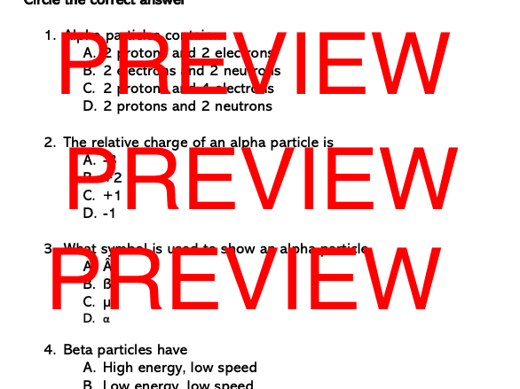 types of radiation MCQ worksheet | Teaching Resources