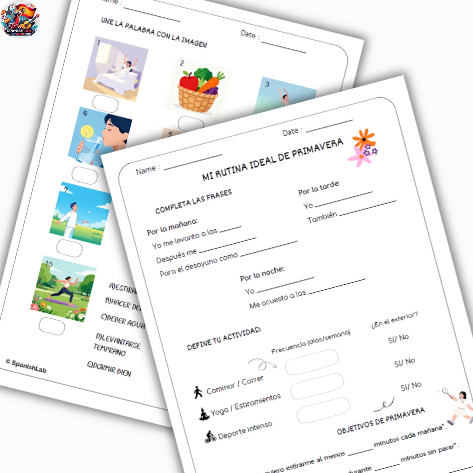 Spanish Daily Routine & Reflexive Verbs Worksheets | Rutina Diaria A2 ...