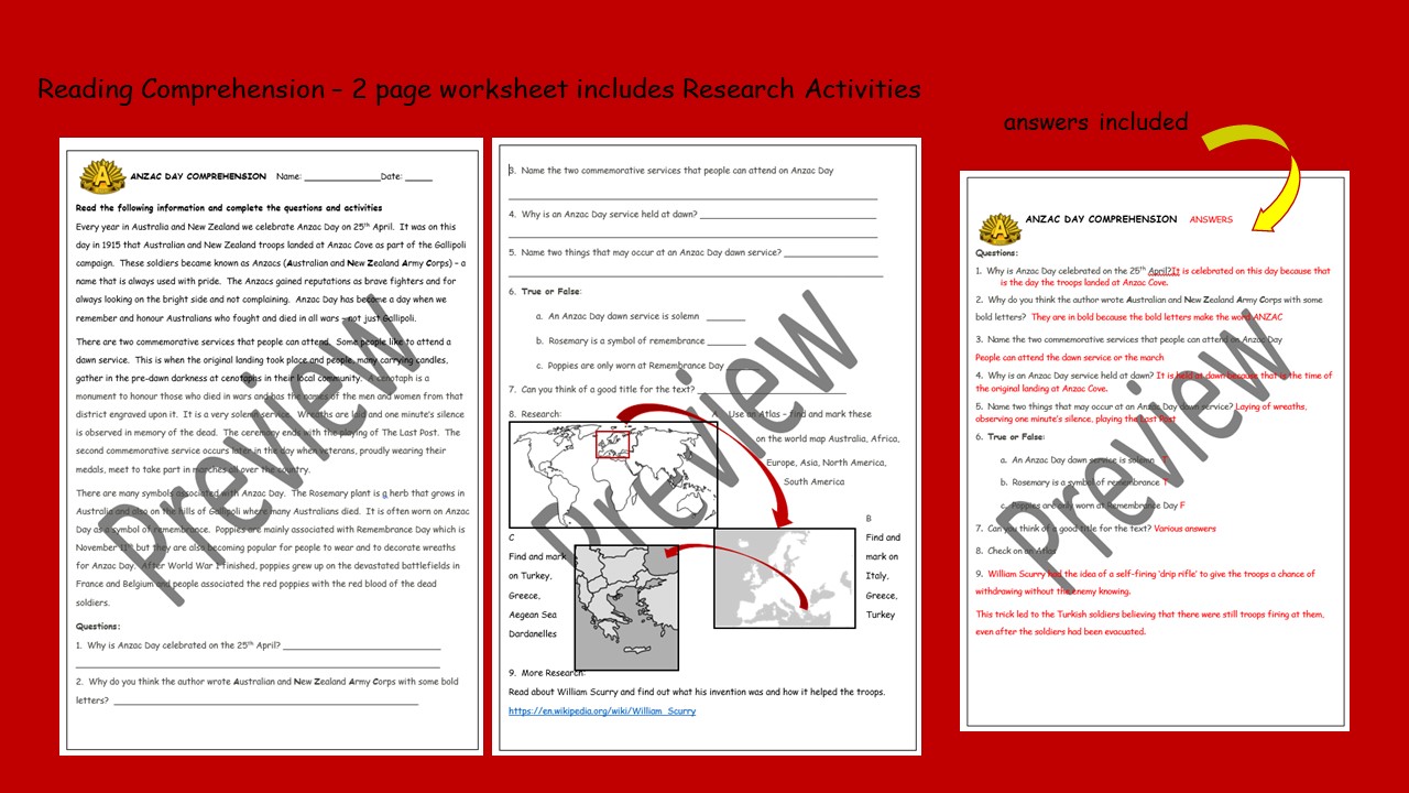 AnzacDayActivityPack-MiddletoUpperPrimary | Teaching Resources