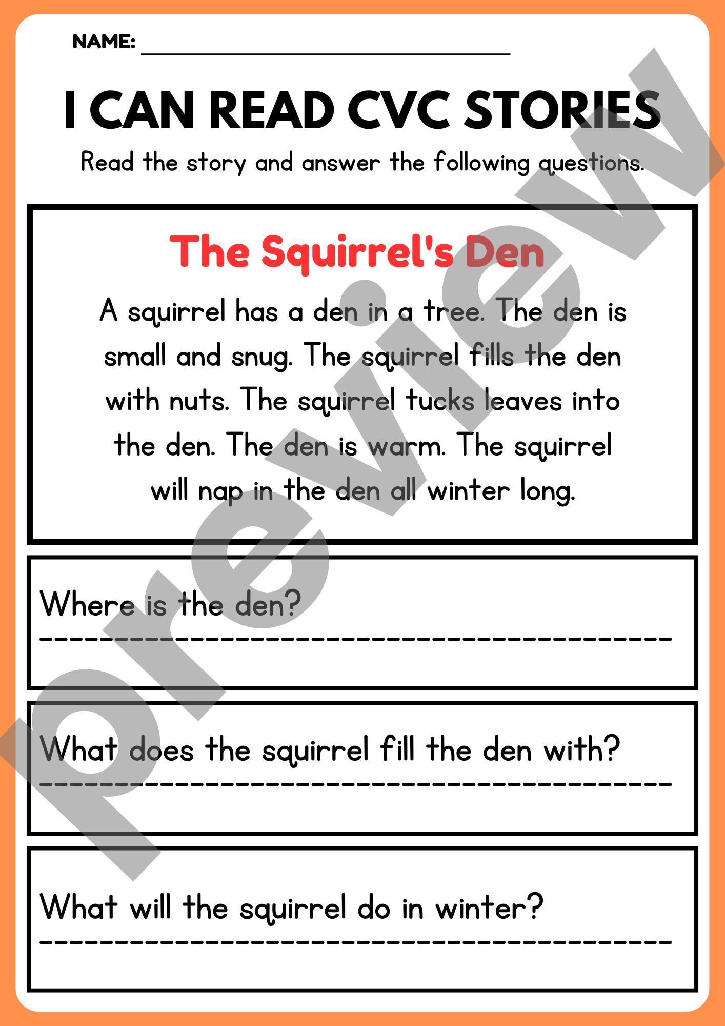 Fall CVC Decodable Short Stories worksheets with Questions | Decodable ...
