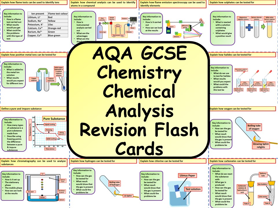 AQA KS4 GCSE Chemistry Science Chemical Analysis Revision Flashcards