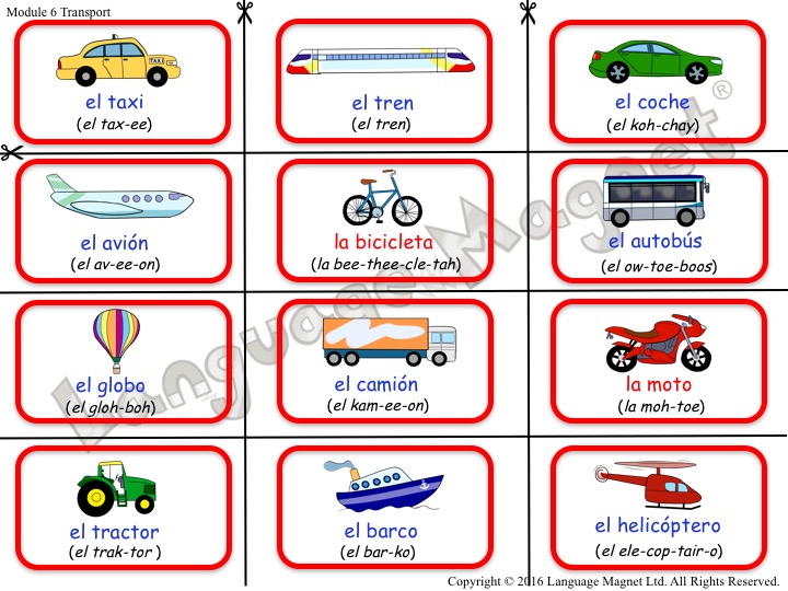 Spanish Transport Bingo | Teaching Resources