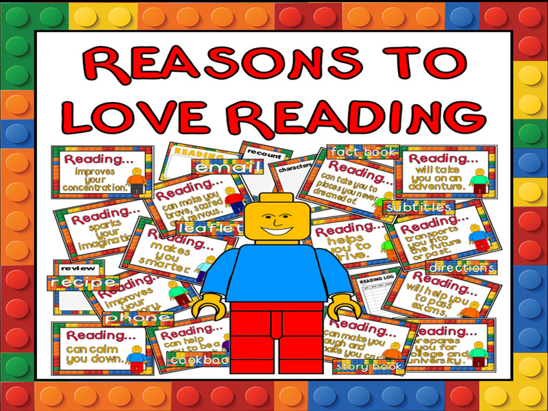 Reasons to Read Display - Lego style theme | Teaching Resources
