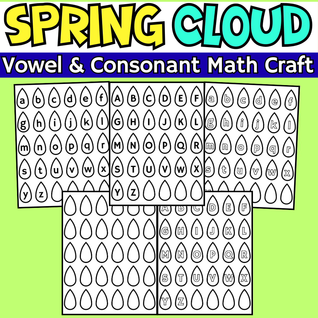 Spring Cloud Name Craft | Vowel & Consonant Math Activity | March ...