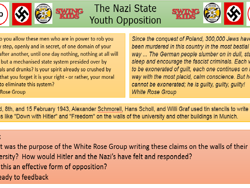 Youth Opposition to the Nazis. SHP History B | Teaching Resources