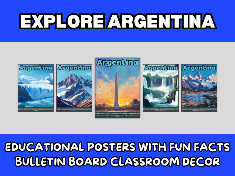 Explore Argentina – Educational Posters with Fun Facts | Bulletin Board ...
