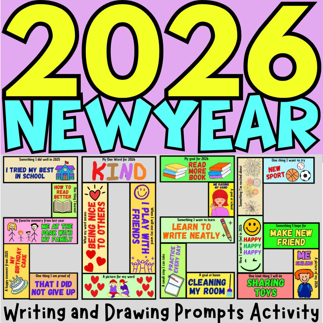 New Years 2026 Craft | One Word Goal Setting Activities New Years ...