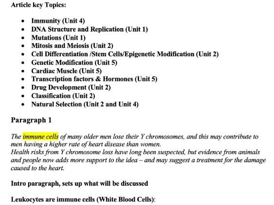 IAL Biology Unit 5 Scientific Article June 2025 Notes and Topics ...