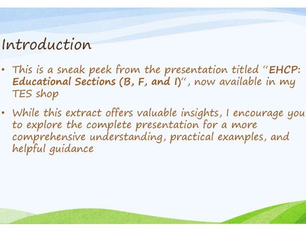 EHCP Series: section F principles | Teaching Resources