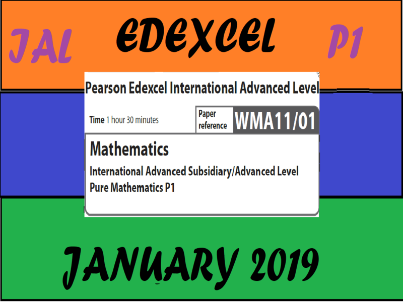 Guided Solution Edexcel IAL Janurary 2018 P1 | Teaching Resources