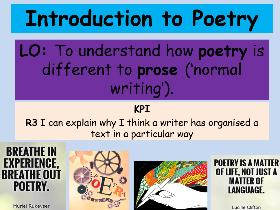 Year 7 Poetry SOW Teaching Resources