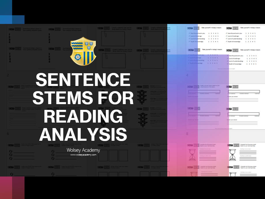 Sentence Stems For Reading Analysis Teaching Resources