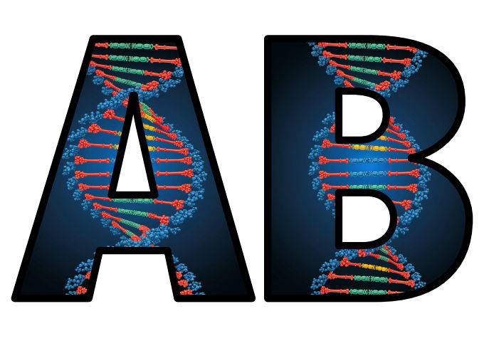 DNA Chains Biology Science Lettering Set Display Title Letters Numbers ...