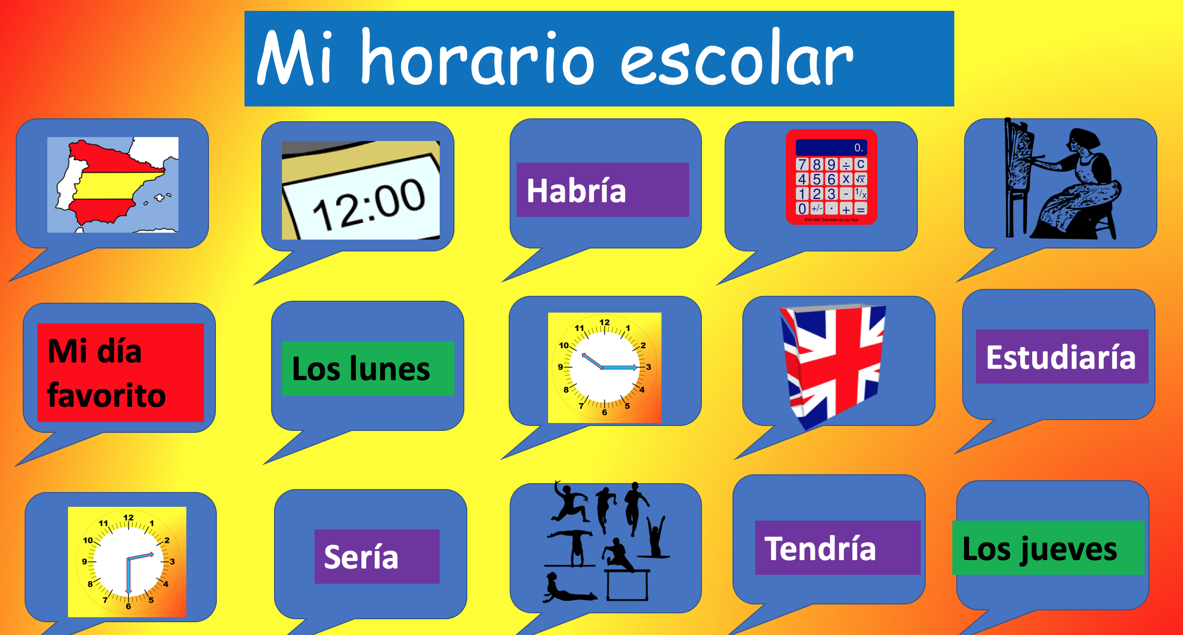 Claro 1 Mi insti 6.3 Mi horario escolar | Teaching Resources