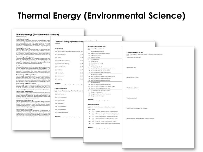 Thermal Energy (Environmental Science) | Teaching Resources