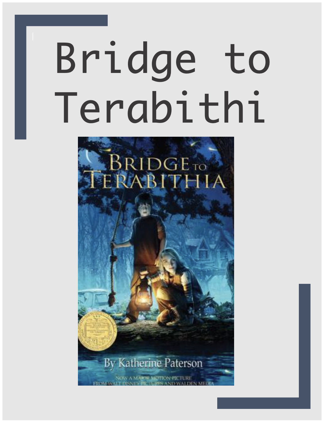 Bridge to Terabithia by Katherine Paterson Comprehension Study Guide ...