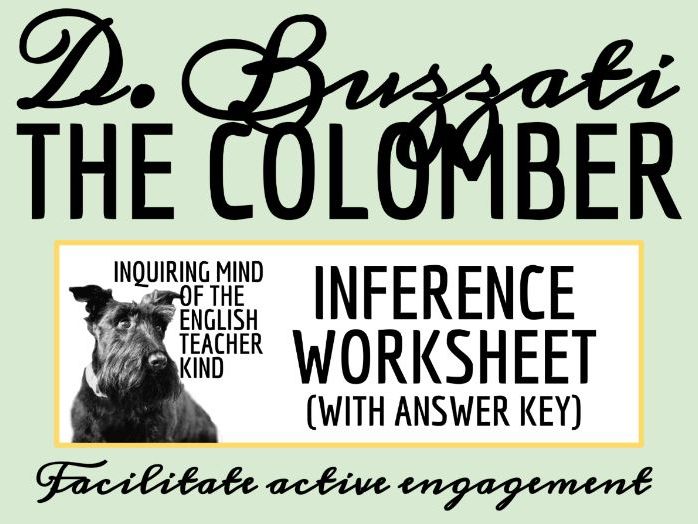 “The Colomber” by Dino Buzzati Close Reading Analysis Worksheet ...