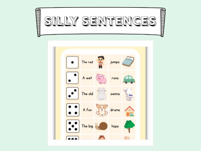 Sentence Building Dice Game | Teaching Resources