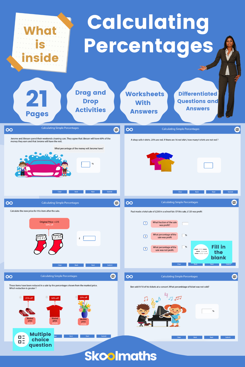 How to Calculate Percentage KS3 Digital Lesson and Activities ...