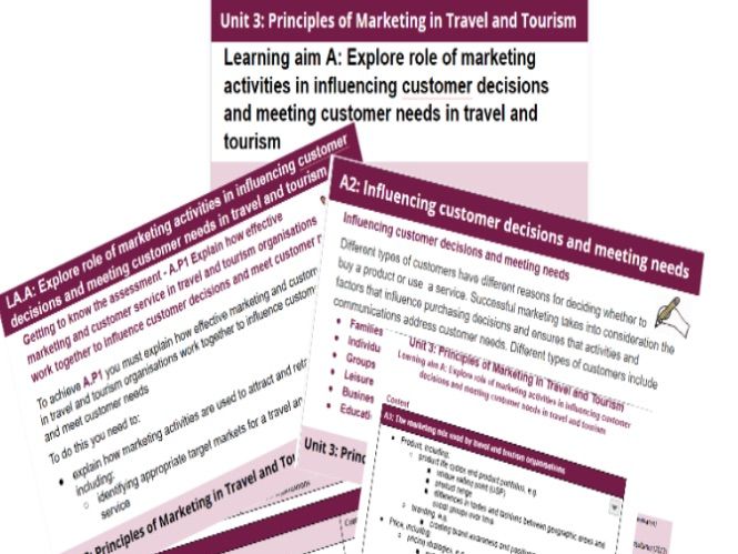 BTEC National in Travel and Tourism - Unit 3: LA:A resource bundle ...