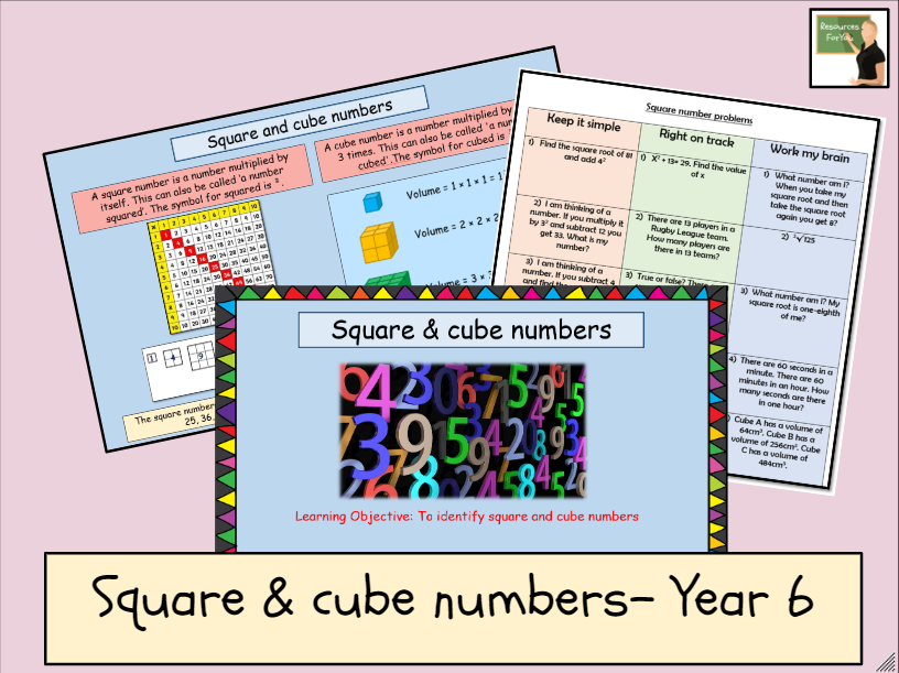 Maths Square And Cube Numbers Year 6 By Resourcesforyou Teaching