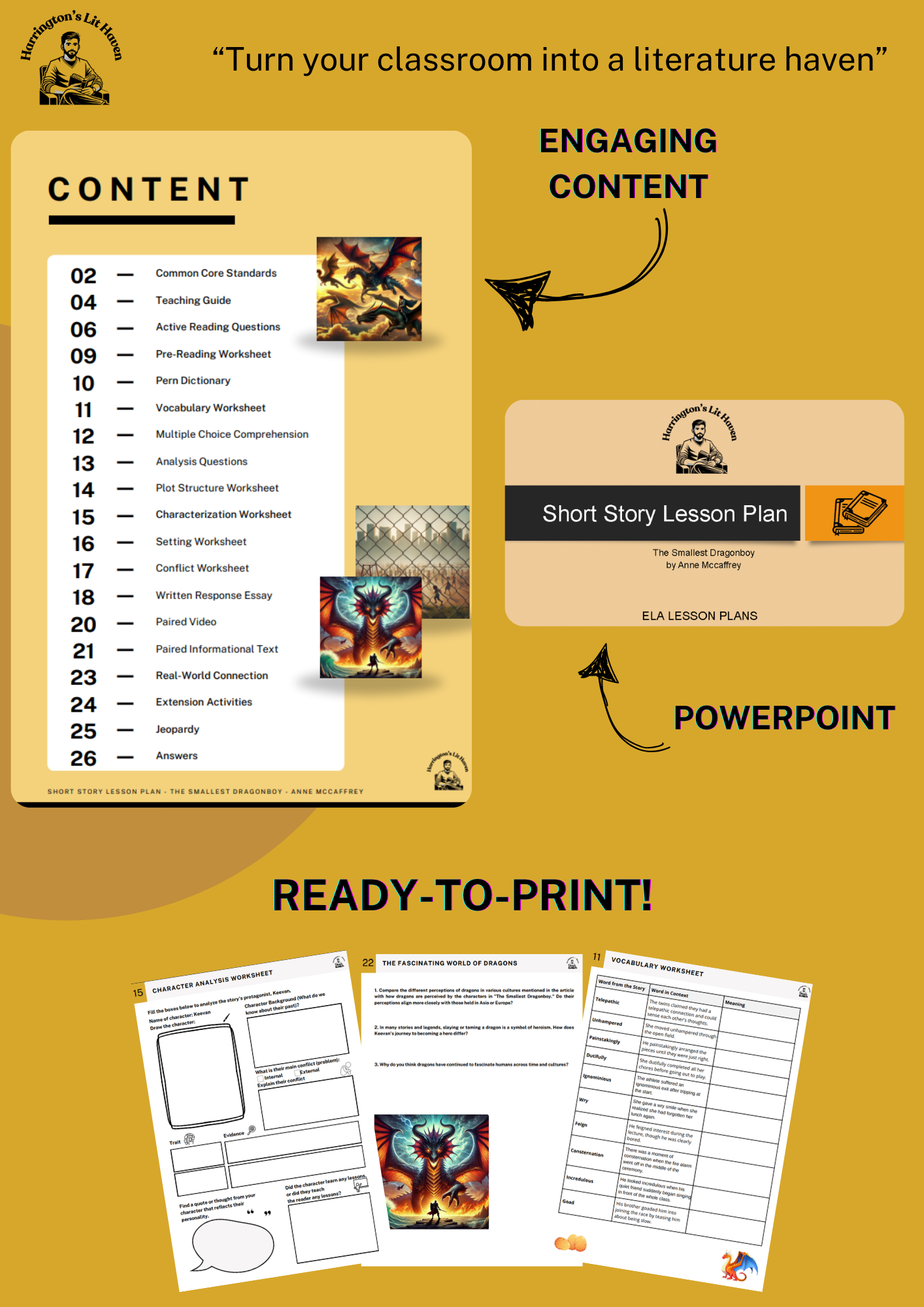 The Smallest Dragonboy - Anne McCaffrey - Short Story Lesson Plan - 39 ...