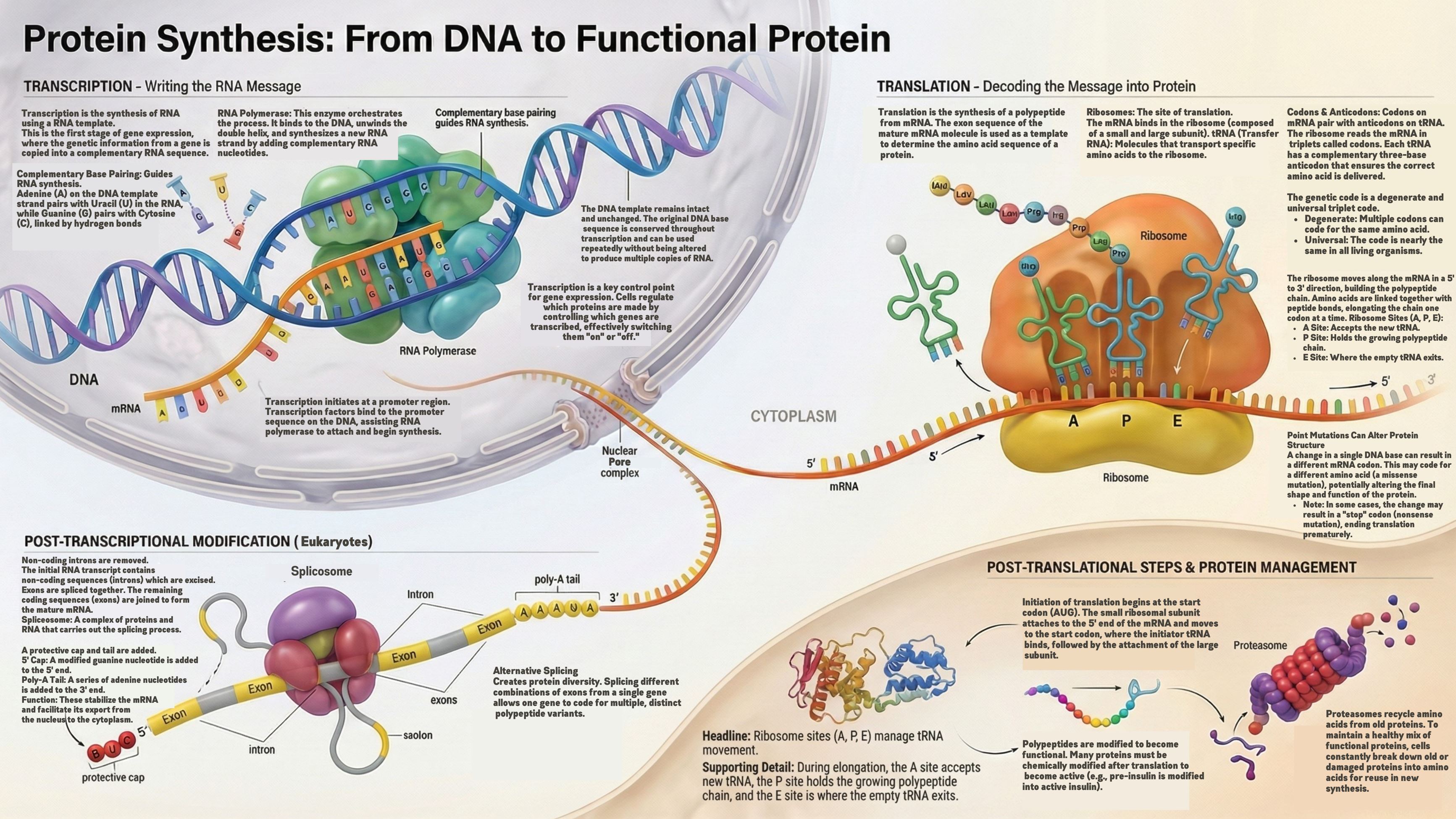 IB DP Biology Digital Infographic Poster: D1.2 Protein Synthesis (2026 ...