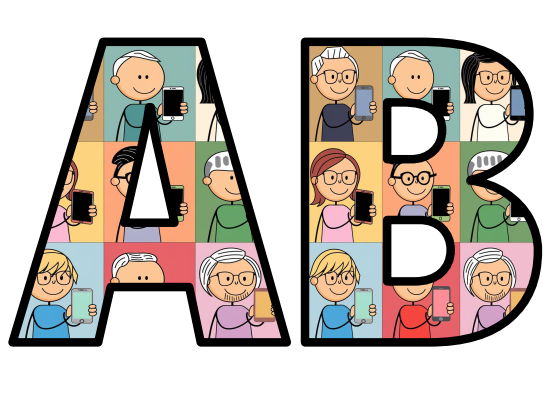 Phones Screentime People Cell Phone Smart Lettering Set Display Title ...