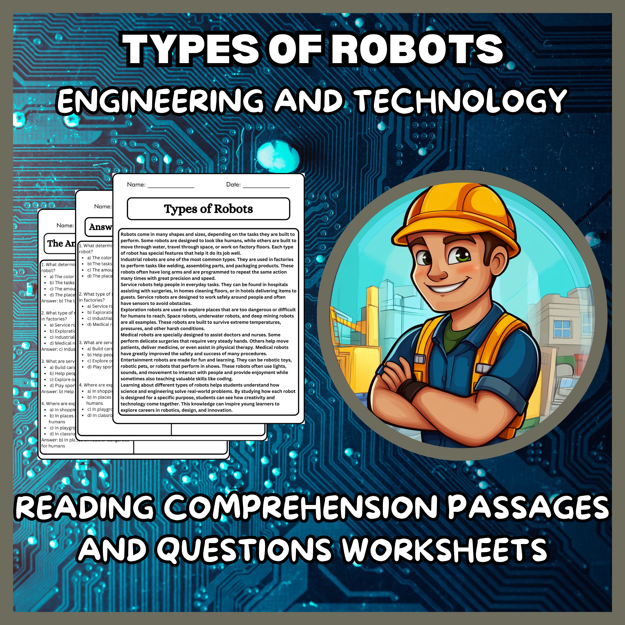 Types of Robots - Engineering and Technology Reading Comprehension ...