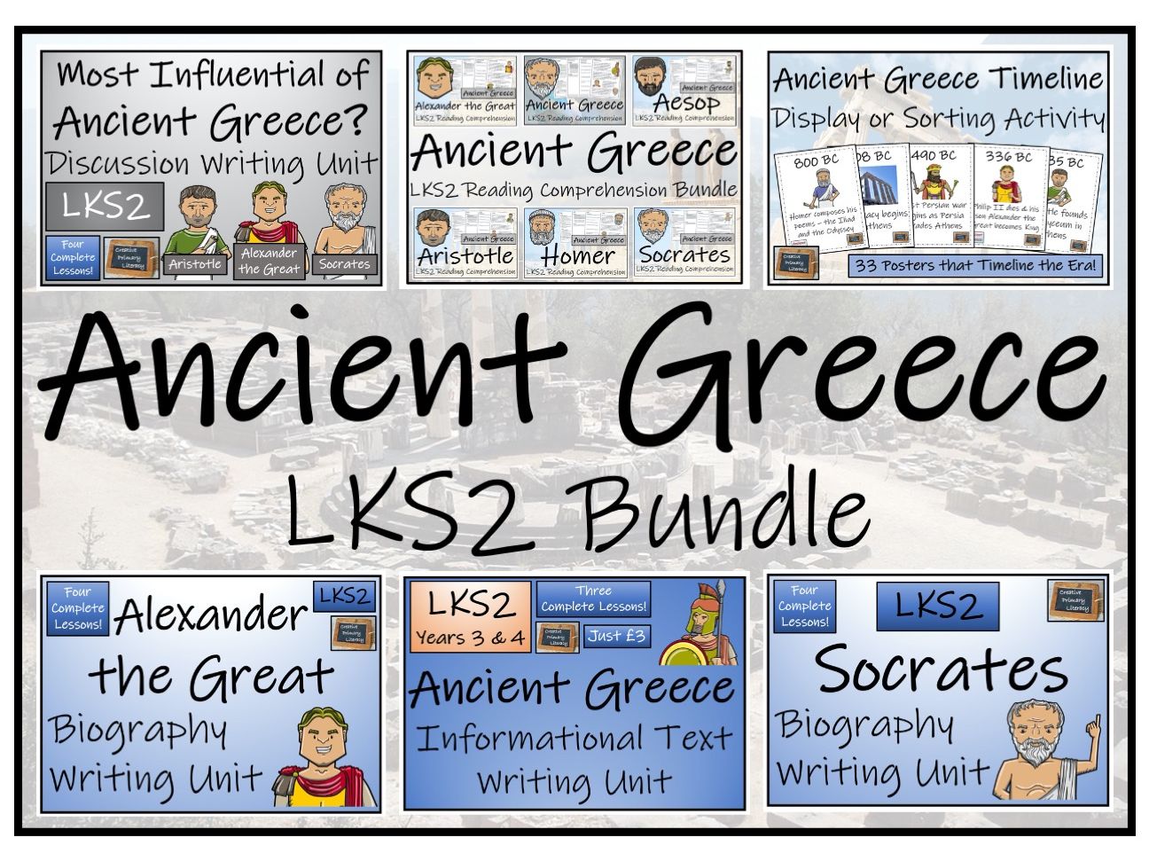 LKS2 Ancient Greece Display, Reading Comprehension & Writing Bundle ...