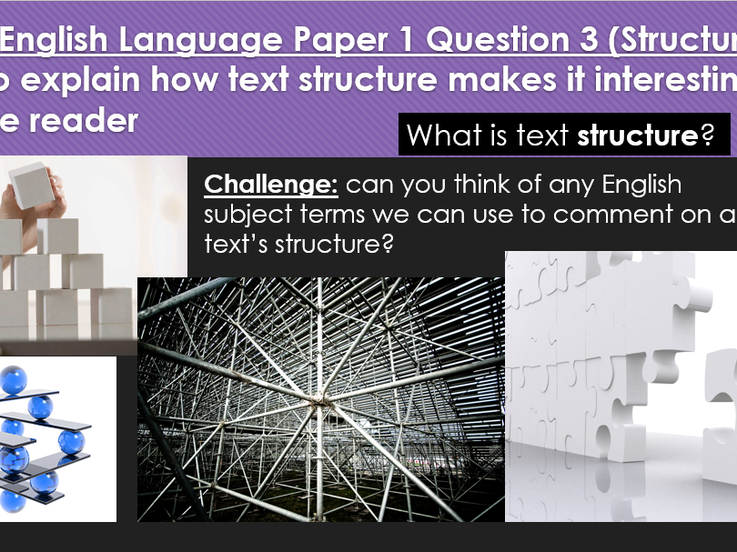 AQA English Language Paper 1 Question 3 - Text Structure | Teaching ...
