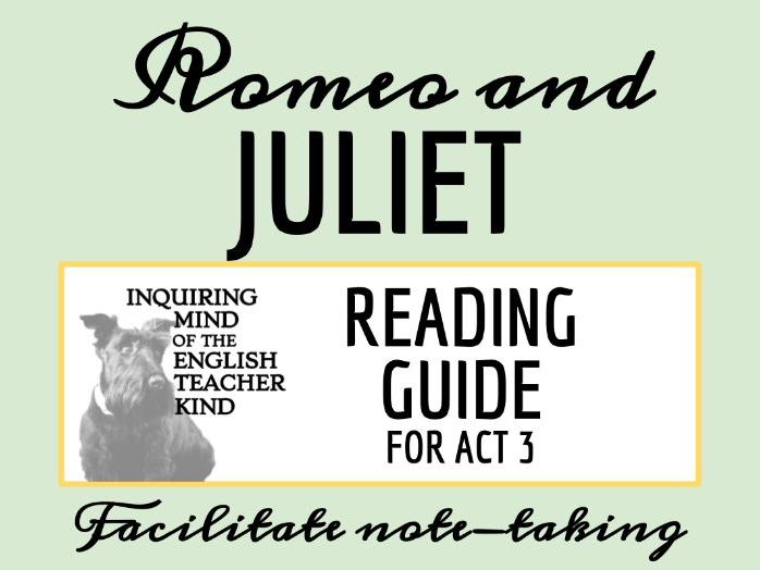 Romeo and Juliet Act 3 Reading Guide and Answer Key | Teaching Resources
