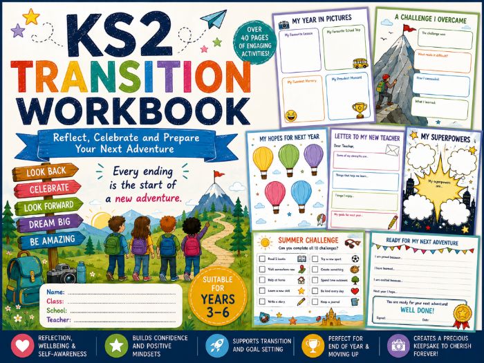 KS2 Transition Workbook | End of Year Reflection and Moving Up ...